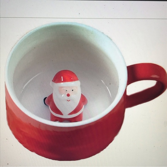 Dining | Red Ceramic 1 Oz Coffee Mug With A 3d Mini Santa Claus ...